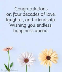 Best 40th Wedding Anniversary Wishes - Sweet Messages