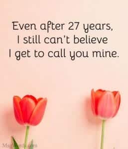 Happy 27th Wedding Anniversary Messages - MsgWords